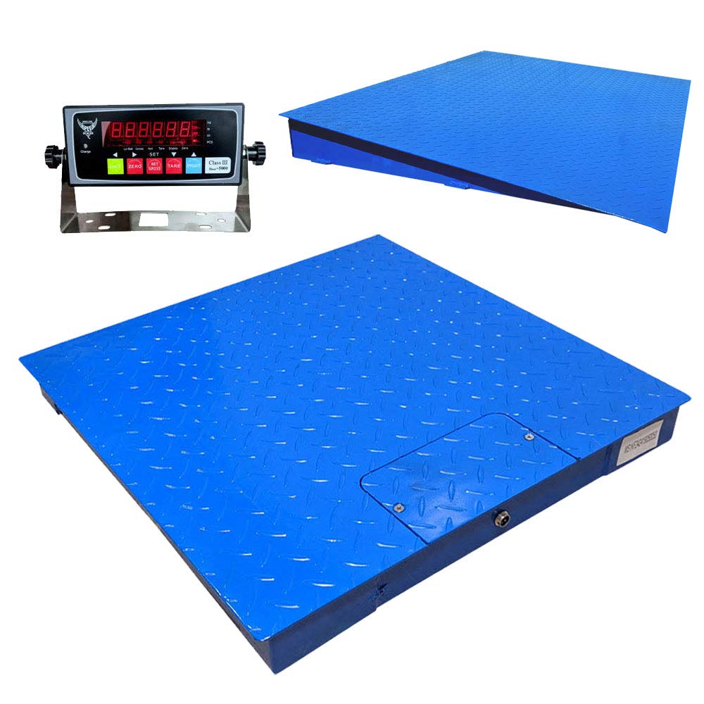 PEC Scales Heavy-Duty Industrial Floor Scale with Carbon Steel Ramp, A ...
