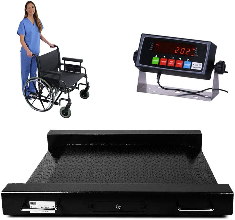 PEC Wheelchair Scale/Digital Medical Scale with Dual Ramp, Side Handle ...